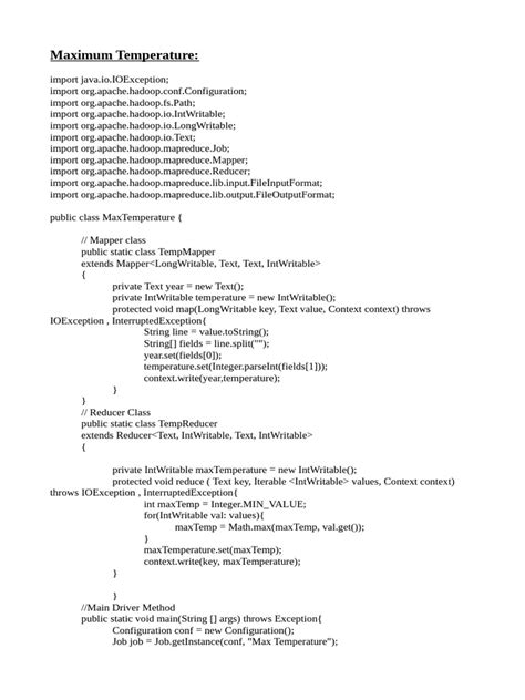 Bda Mapreduce Program 1 Pdf Apache Hadoop Computer Engineering