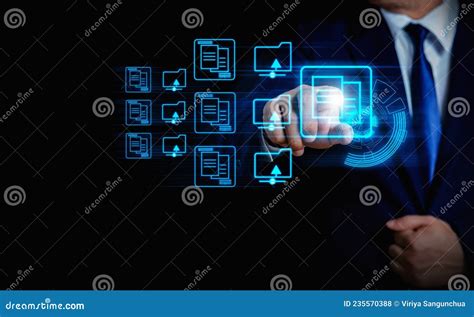 Businessman S Document Management System DMS Online Document Information System Stock Photo
