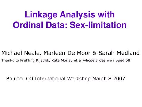 Ppt Linkage Analysis With Ordinal Data Sex Limitation Powerpoint