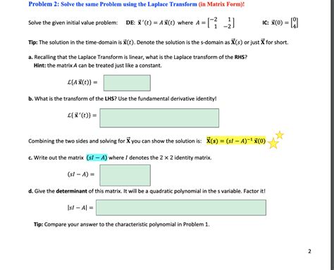 Problem 2 Solve The Same Problem Using The Laplace Chegg Com