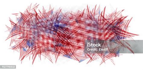 텍스트 위에에 고립 된 흰색 배경 Eps10 벡터 일러스트 레이 션에 대 한 사각형 프레임의 형태로 미국 국기의 패치워크 패턴