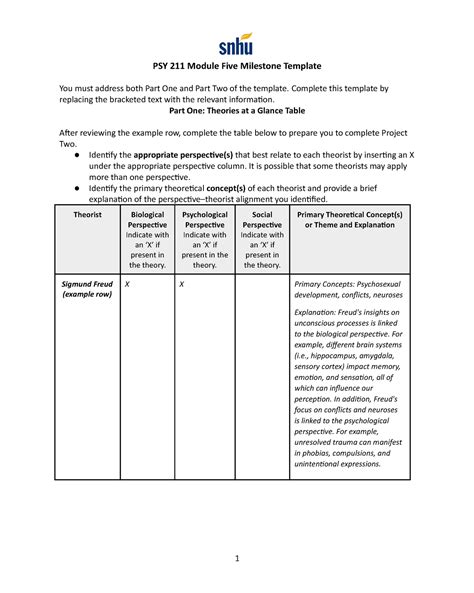 psy 211 module five milestone template