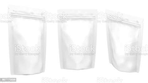 빈 호 일 플라스틱 흰색 커피 가방 흰색 배경에 고립 포장 템플릿 이랑 컬렉션입니다 3d 렌더링입니다 디자인에 대 한 준비 3 차원 렌더링 가방에 대한 스톡 사진 및 기타