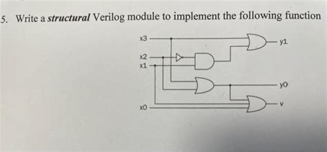 Solved 5 Write A Structural Verilog Module To Implement The