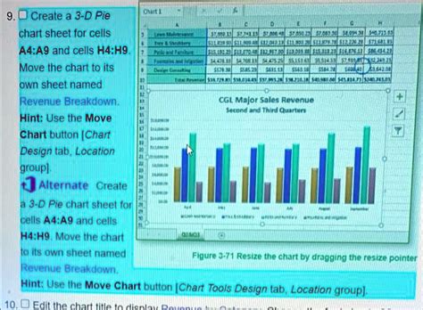 9 Create A 3 D Pie Chart Sheet For Cells A4a9 And Cells H4h9 Move