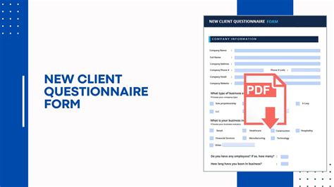 New Client Questionnaire For Accounting Bookkeeping Services