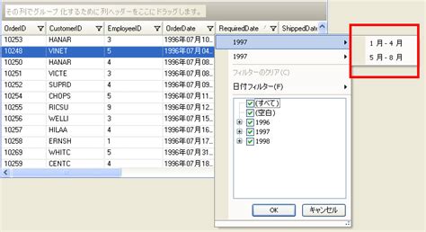 Wingrid でカスタム フィルターを拡張フィルタリング Ui に追加 Infragistics Windows Forms™ ヘルプ