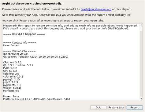 Usability Crash Dialog Motivating User To Explain What They Were Doing User Experience