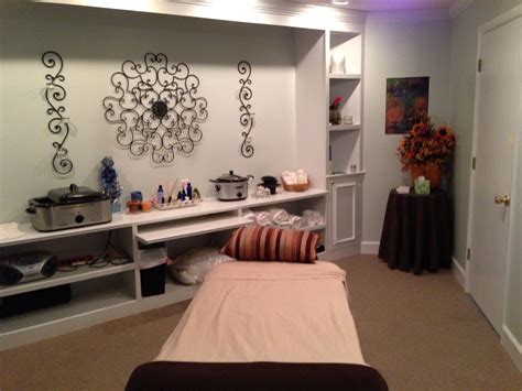 Massage Room With Funky Wall Angles Massage Room Design Massage Room Decor Massage Treatment