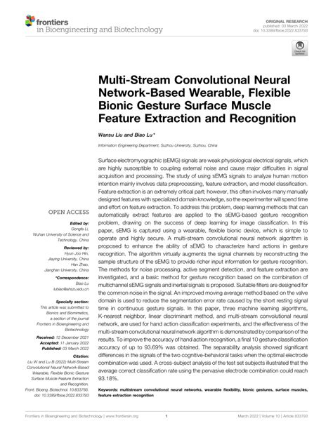 PDF Multi Stream Convolutional Neural Network Based Wearable Flexible Bionic Gesture Surface