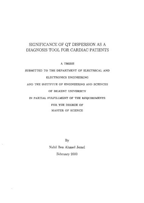 Pdf Significance Of Qt Dispersion As A Diagnosis Tool For