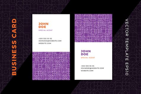 트렌디 한 추상 명함 수직 어두운 템플릿 현대적인 최소한의 기하학적 패턴으로 기업 문구 모형 샘플 텍스트가있는 깨끗하고 간단한 벡터 편집 가능한 배경 Eps10 0명에 대한