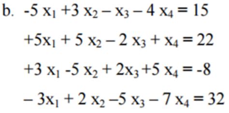 Solved 1 Solve The Following Systems Of Linear Equations