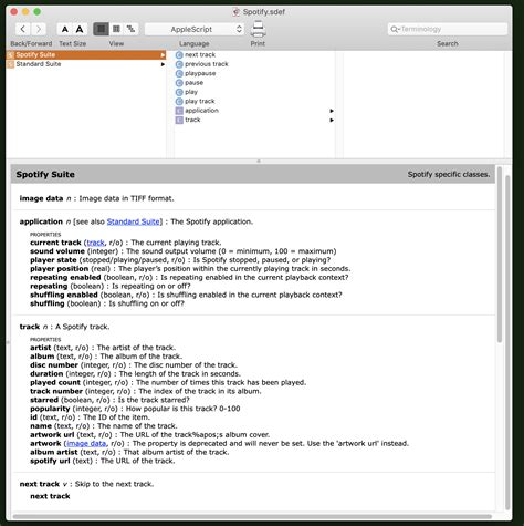 Spotstatus Applescript Swift Mojave