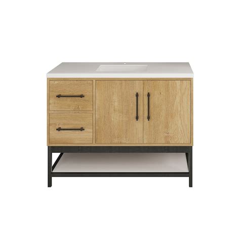 Bv Better Vanity Victoria 42 In Oak Left Side Drawer Single Sink