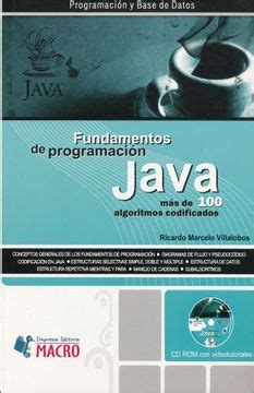 Libro Fundamentos de programación Java Mas de algoritmos codificados falta CD De Ricardo
