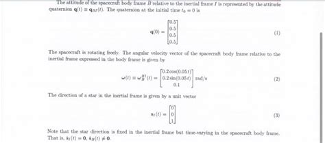 Solved The Attitude Of The Spacecraft Body Frame Brelative Chegg