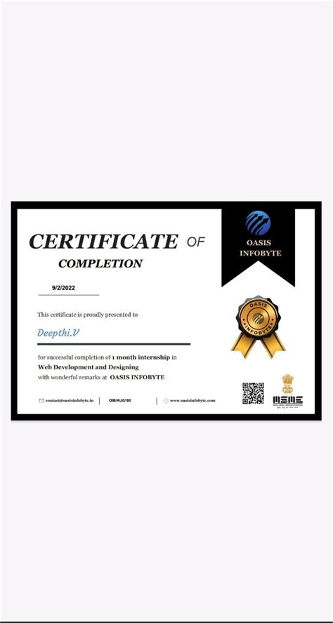 Deepthi Vadlapati On Linkedin Thankyou Oasisinfobyte Internship