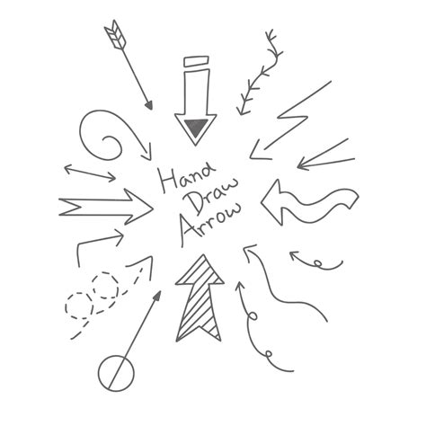 Premium Vector Doodle Arrow Direction Hand Draw Line Art Element Clipart