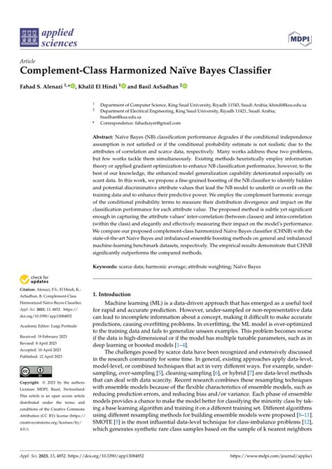 PDF Complement Class Harmonized Naïve Bayes Classifier