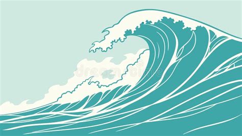 Powerful Crashing Ocean Wave Sea Dynamics Vector Design Generative Ai Stock Vector
