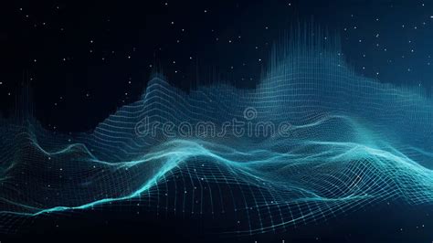 Abstract Graphical Digital Data On Dark Background Neural Network Generated Image Stock