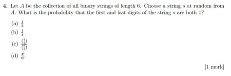 Solved 4 Let A Be The Collection Of All Binary Strings Of