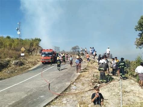 ကျိုက်ထီးရိုးတောင်ခြေရှိ လျှိုထဲတွင် တောမီးလောင်မှုဖြစ်ပွားခဲ့ပြီး ၂ နာရီနီးပါး ငြှိမ်းသတ်ခဲ့ရ