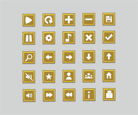 Menu Button Game Template Gui Kit Button Interface For Build Web And Mobile Games Free Vector