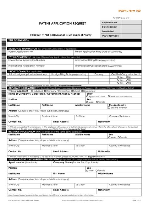 Free Printable Provisional Patent Application Templates [pdf Word]