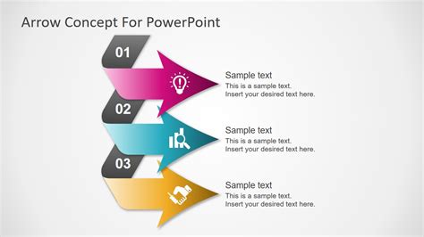 3 Steps Pointing Arrows Concept PowerPoint Diagram SlideModel
