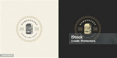햄버거 로고 벡터 일러스트 햄버거 실루엣 레스토랑 메뉴와 카페 배지에 좋은 인장에 대한 스톡 벡터 아트 및 기타 이미지 인장 햄버거 류 빵 Istock