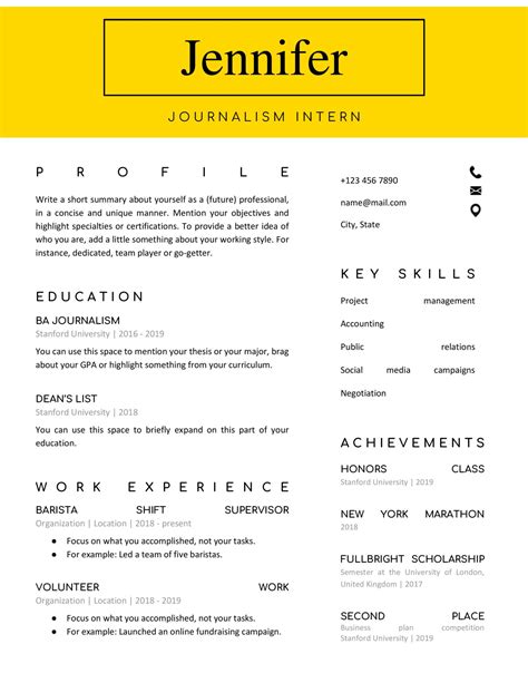 Intern Resume Easy Temps