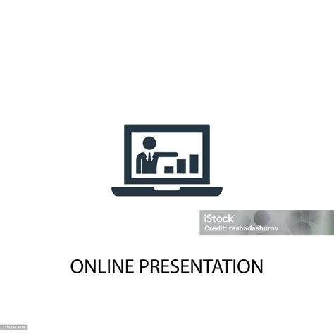 온라인 프레젠테이션 아이콘입니다 간단한 요소 그림입니다 온라인 프리 젠 테이 션 개념 기호 디자인입니다 웹 및 모바일에 사용할 수 있습니다 교육 강좌에 대한 스톡 벡터 아트