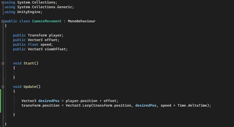 camera offset unity engine unity discussions
