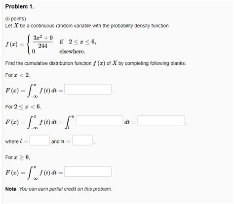 solved problem 1 5 points let x be a continuous random
