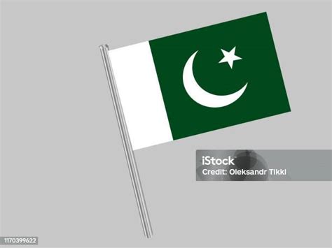 아름다운 국기의 파키스탄 깃대입니다 원래 색상과 비율 웹 로고 아이콘 및 배경에 대한 놀라운 디자인 벡터 Gparphic 그림 국가 플래그 설정에서 국기에 대한 스톡 벡터