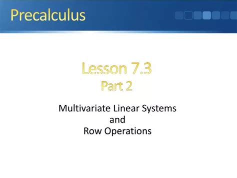 PPT Multivariate Linear Systems And Row Operations PowerPoint Presentation ID 2344495