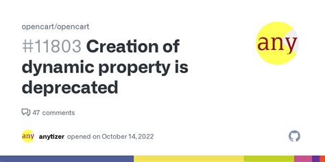 Creation Of Dynamic Property Is Deprecated · Issue 11803 · Opencartopencart · Github