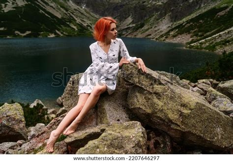 Elegant Sexy Lady Red Hair White Stock Photo 2207646297 Shutterstock