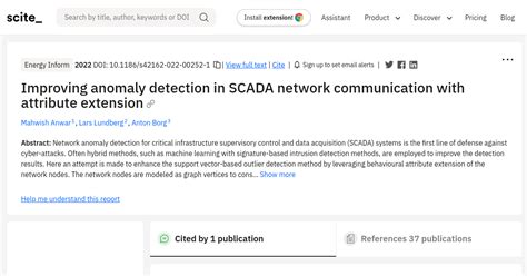 Citation Report Improving Anomaly Detection In Scada Network