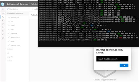 When Delete A Dialog Server Throw An Error · Issue 2793 · Microsoftbotframework Composer · Github