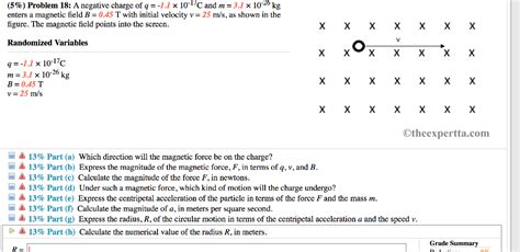 Solved 5 Problem 18 A Negative Charge Of Q 11 X 17 And Chegg Com