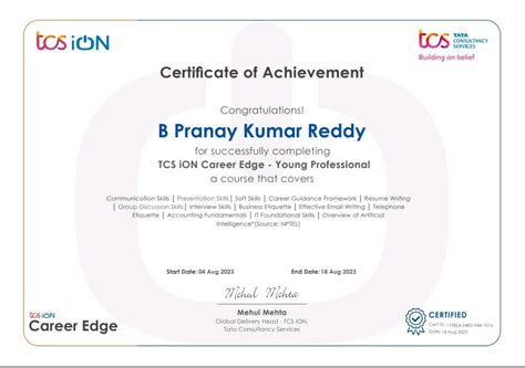 B Pranay Kumar Reddy On Linkedin Finally Completed💫💫 Accomplishment Of Course Took 2 Weeks But