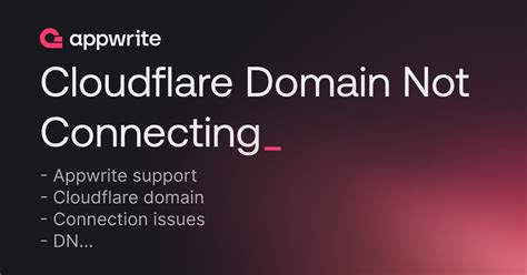 cloudflare domain not connecting threads appwrite