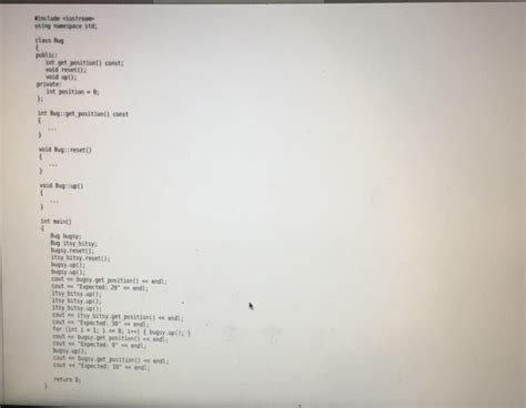 Solved Implement A Class Nog That Models A Buglimbing Up A