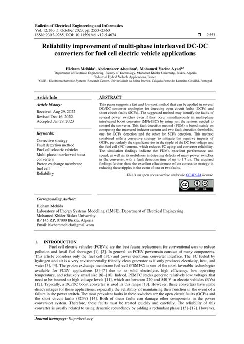 Pdf Reliability Improvement Of Multi Phase Interleaved Dc Dc Converters For Fuel Cell Electric