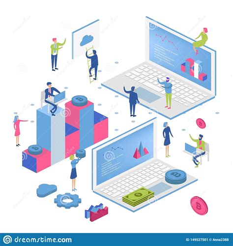 Blockchain Modern Flat Design Isometric Concept Cryptocurrency And