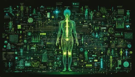 Human Body Energy Flow Visualization With Futuristic Infographics Anatomical Structure