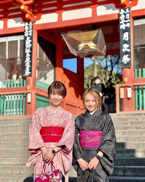 織田千穂さんのインスタグラム写真 織田千穂instagram 「秋冬これからは着物👘だ！ 髪短くし過ぎて 髪がアップに出来なくなった😂